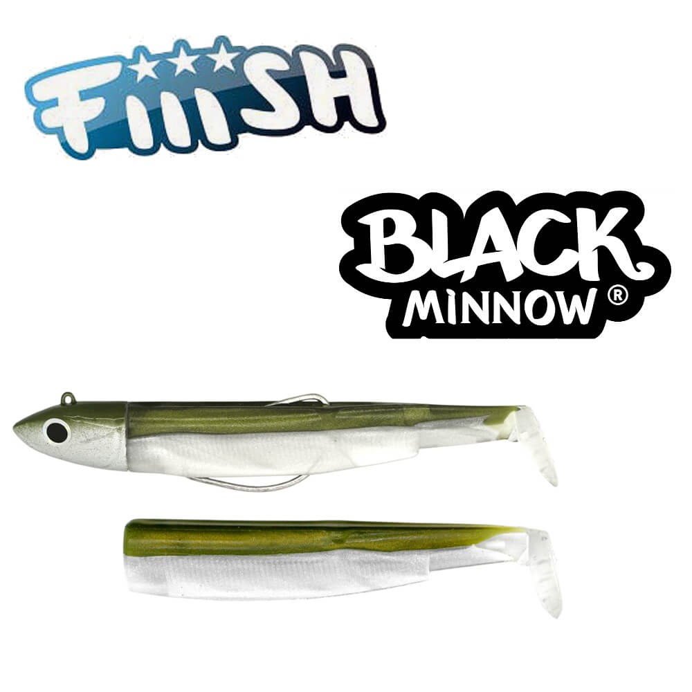 Ψαράκι σιλικόνης FIIISH BLACK MINNOW COMBO #2 Lure + Jig Head Off Shore ...
